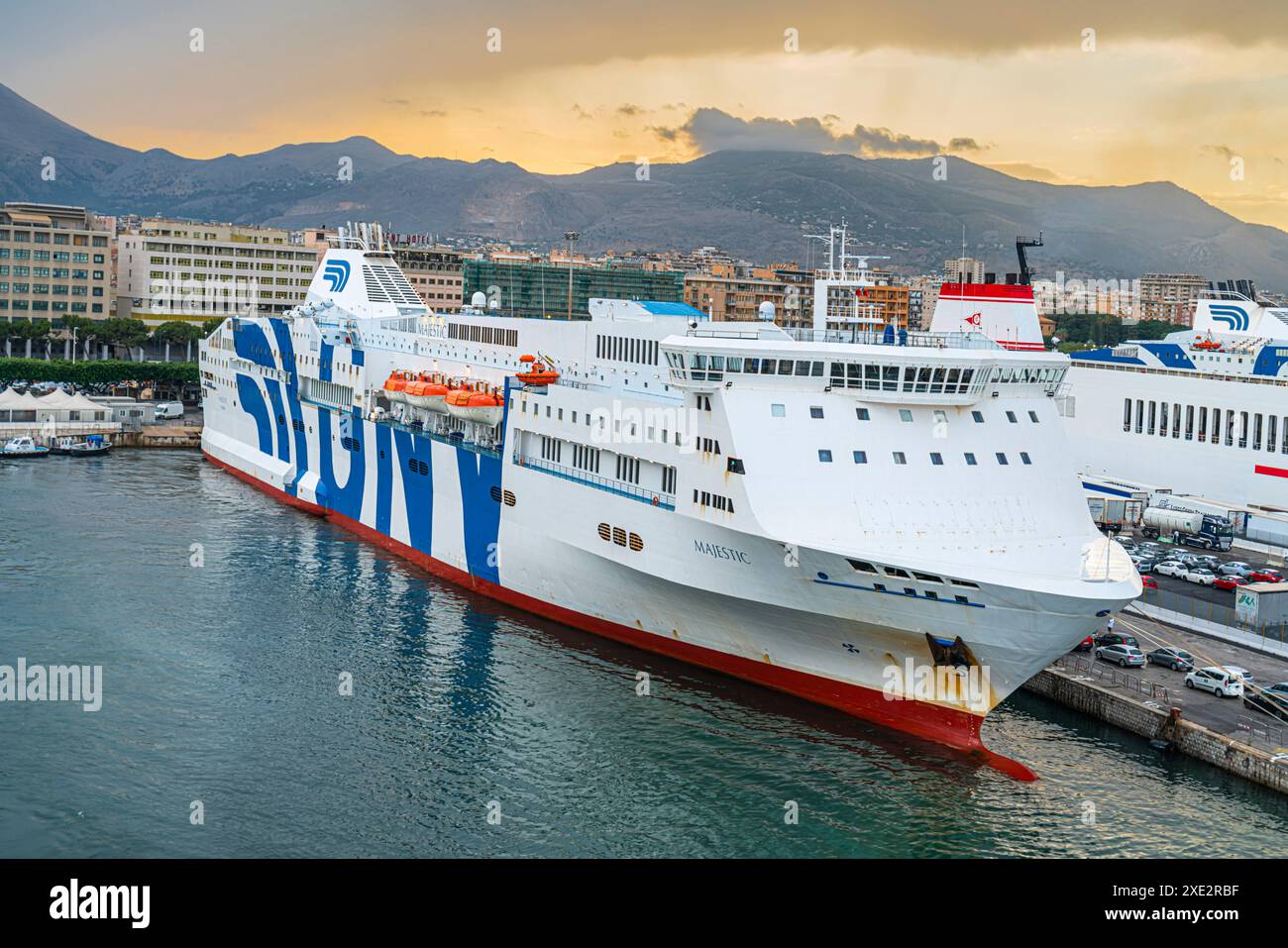 Ferry in Palermo port. Italy, Sicilia Stock Photo - Alamy