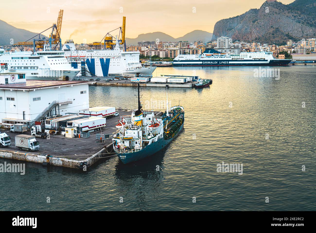 Port of Palermo, view from the sea. Italy, Sicily Stock Photo - Alamy