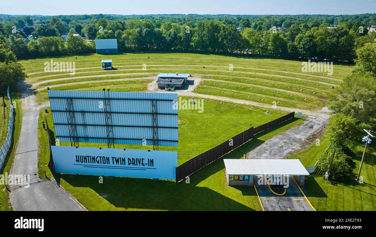 Aerial View of Huntington Twin Drive-In Theater in Daytime Stock Photo ...