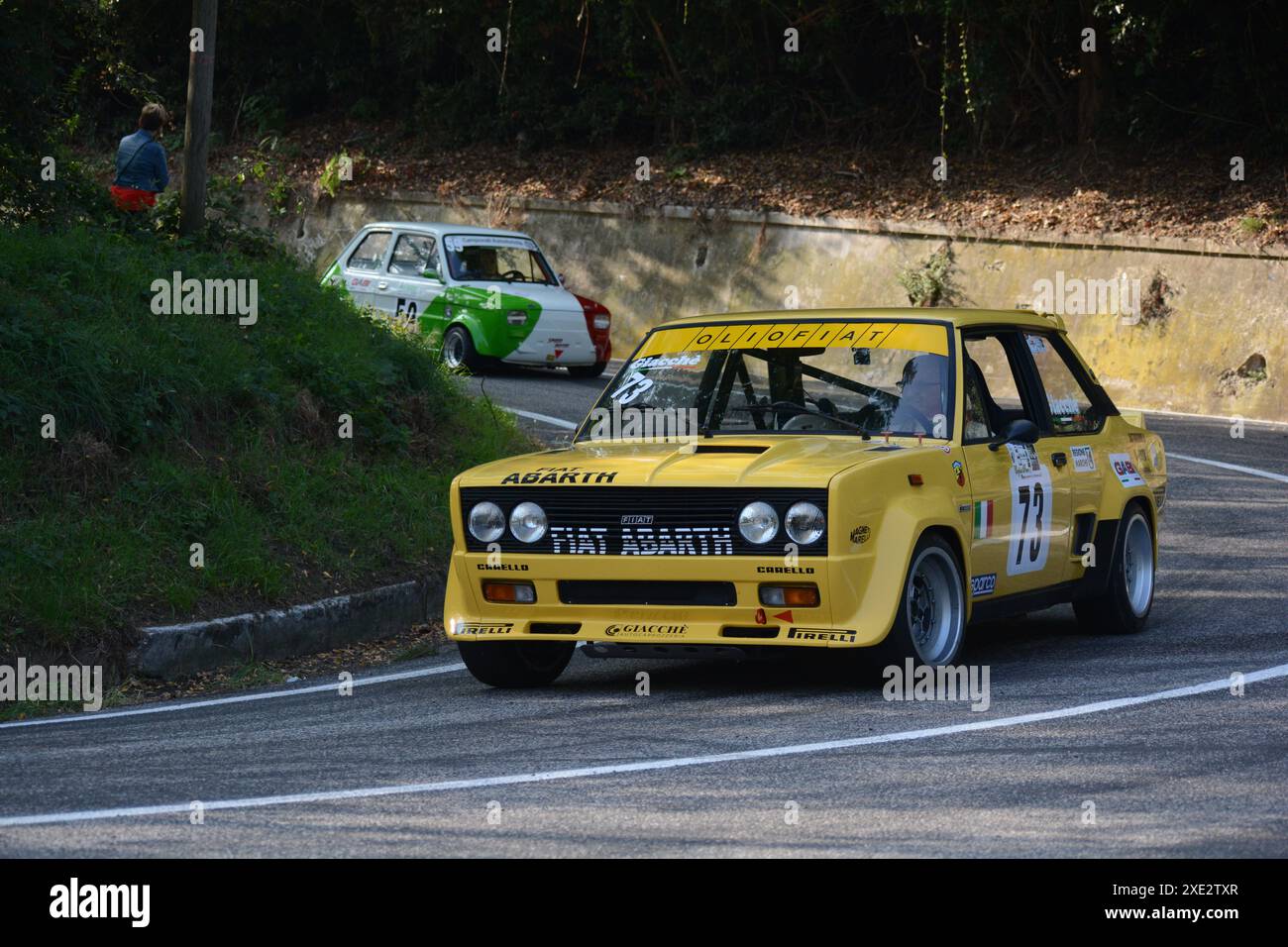 Fiat 131 Abarth Rally edition, sprint race in san bartolo pesaro Stock ...