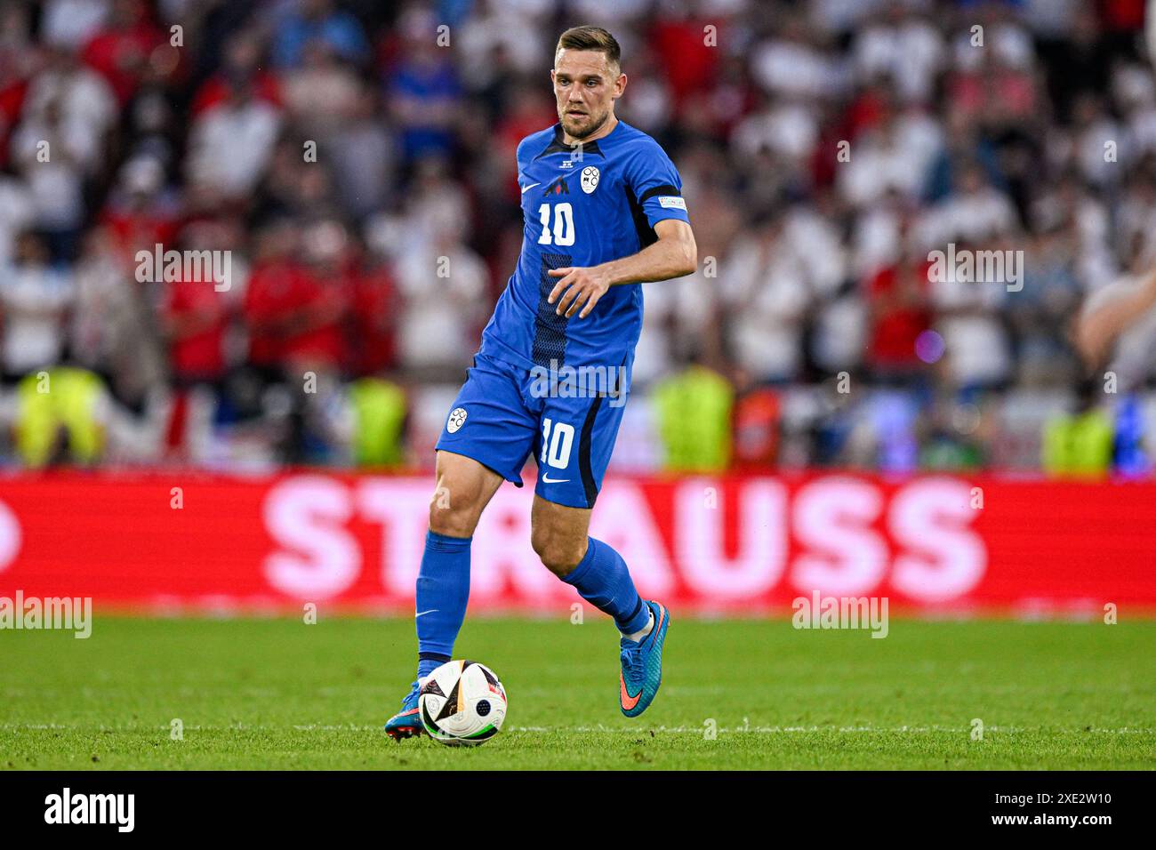 COLOGNE, GERMANY - JUNE 25: Timi Elsnik of Slovenia dribbles during the ...
