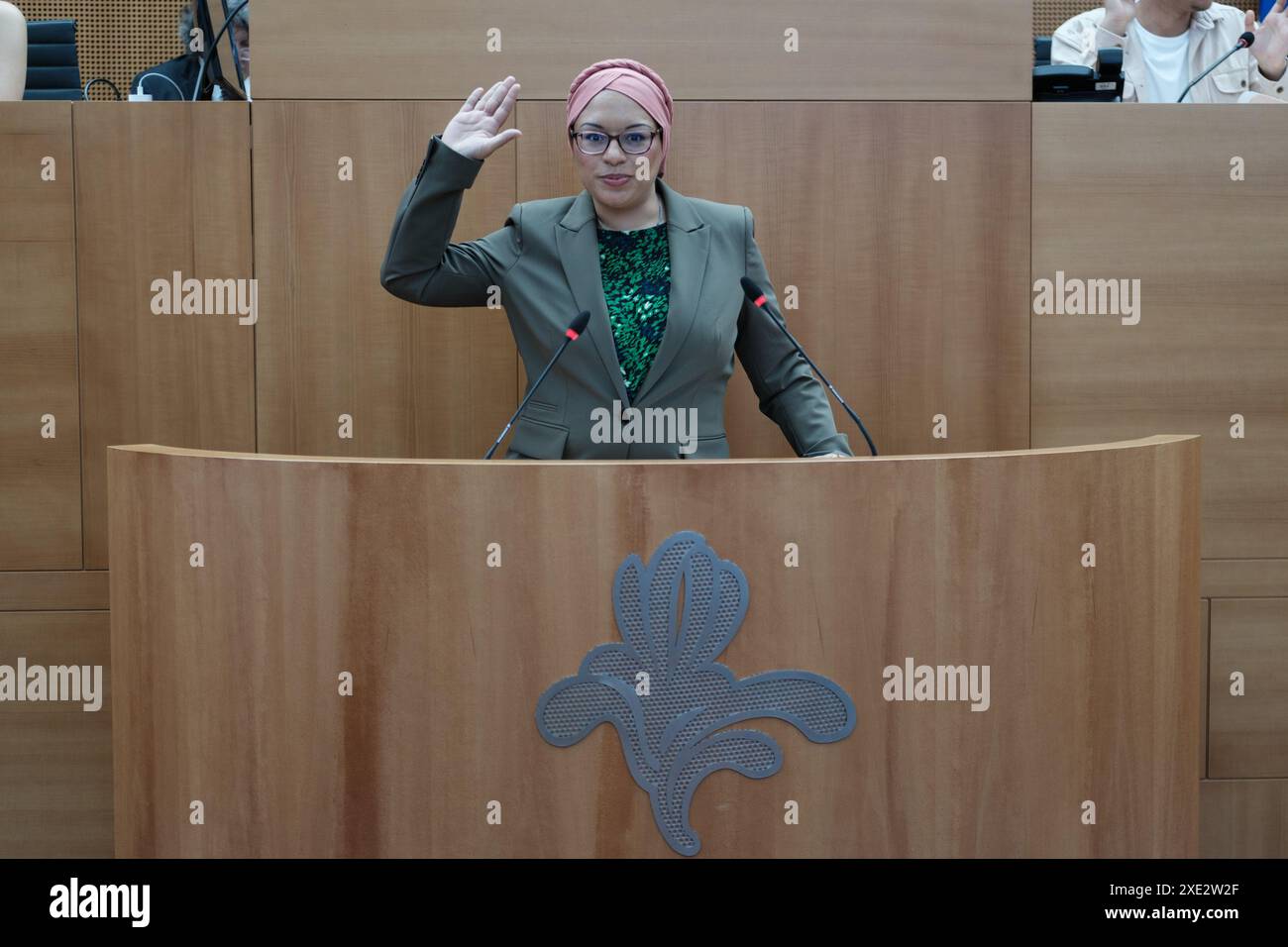 Brussels, Belgium. 25th June, 2024. PTB Hanina El Hamamouchi pictured ...