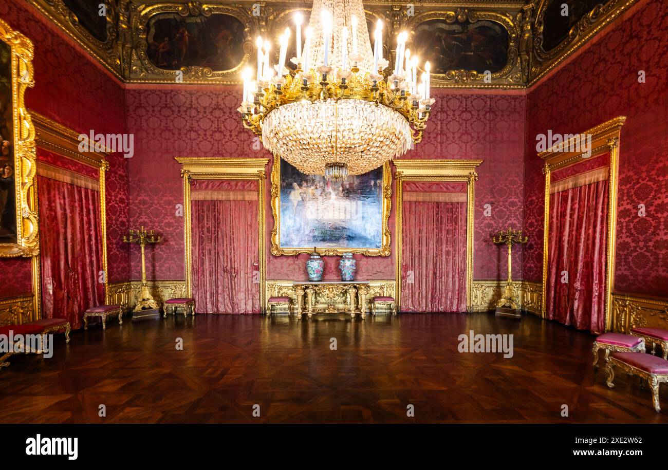 Turin, Italy - Royal Palace interior, luxury baroque building ...