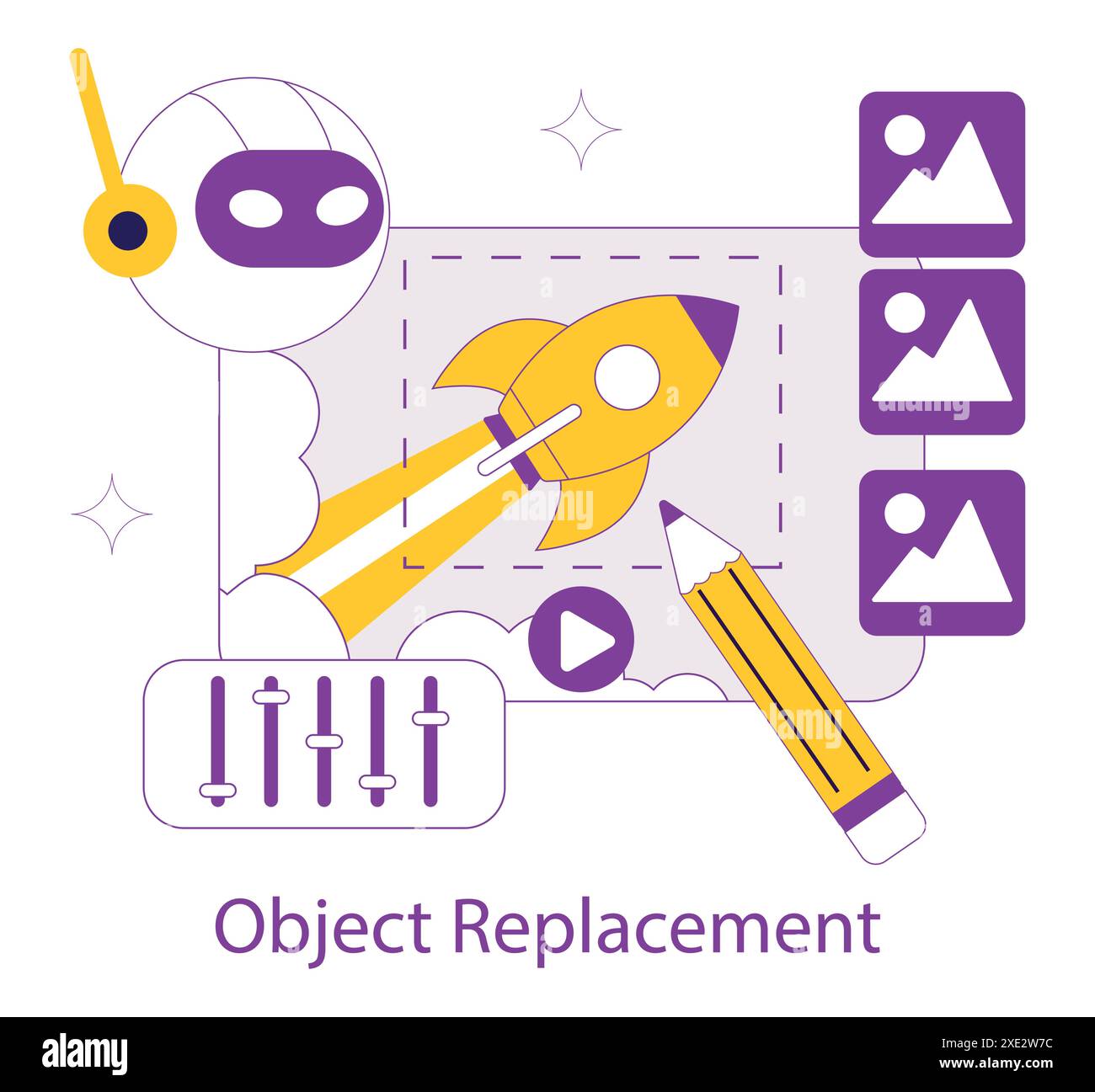 AI for video creation concept. An illustration featuring AI technology ...