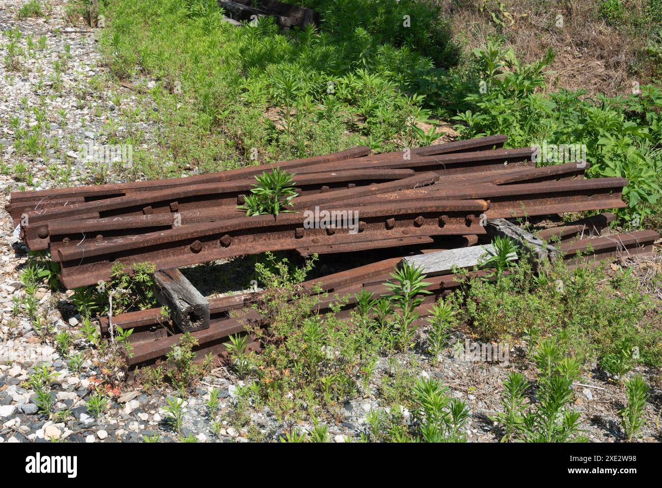 Rusty Railroad Tracks, Muddy Creek Forks Pennsylvania USA Stock Photo ...