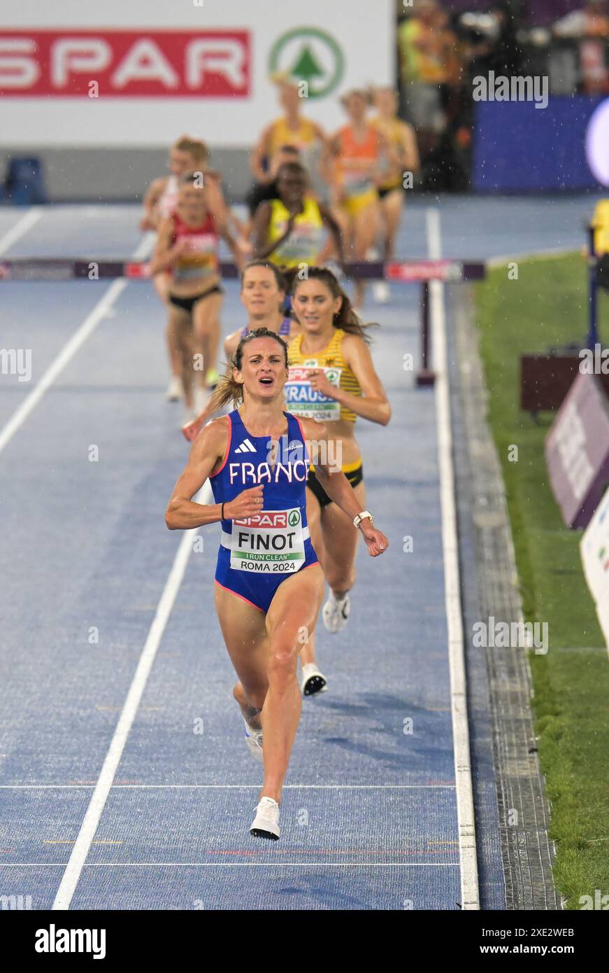 Alice Finot of France competing in the women’s 3000m steeplechase final ...