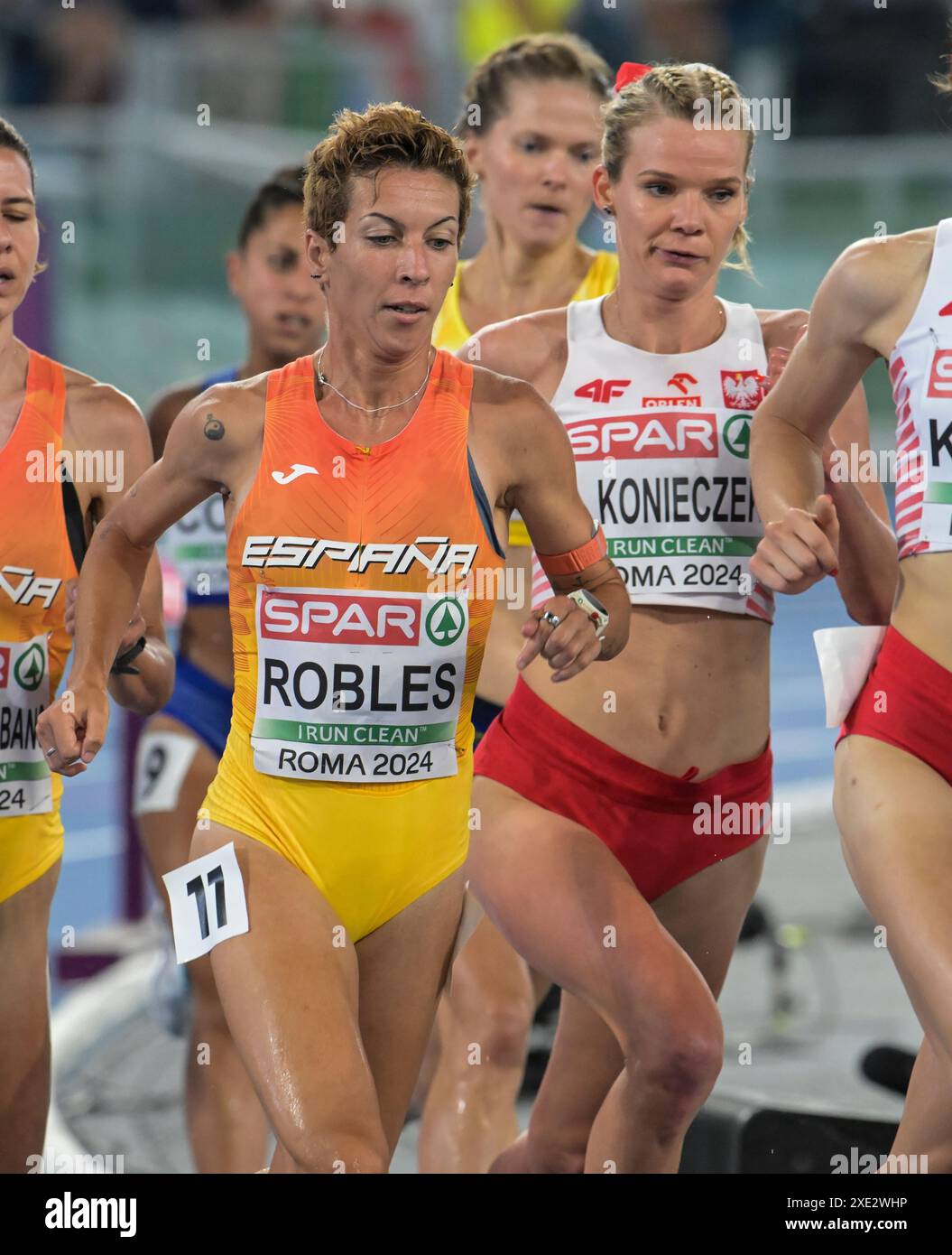 Carolina Robles of Spain competing in the women’s 3000m steeplechase ...