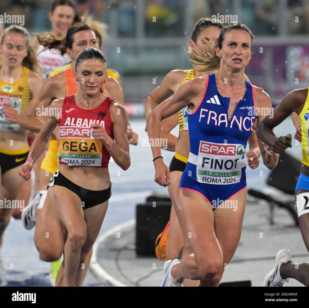 Alice Finot of France competing in the women’s 3000m steeplechase final ...
