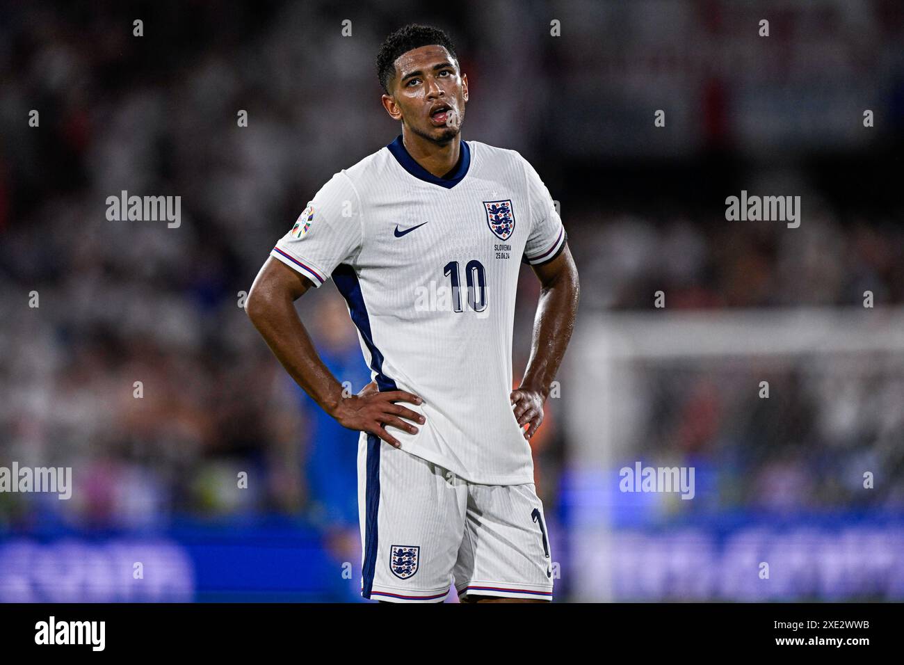 COLOGNE, GERMANY - JUNE 25: Jude Bellingham of England looks up ...