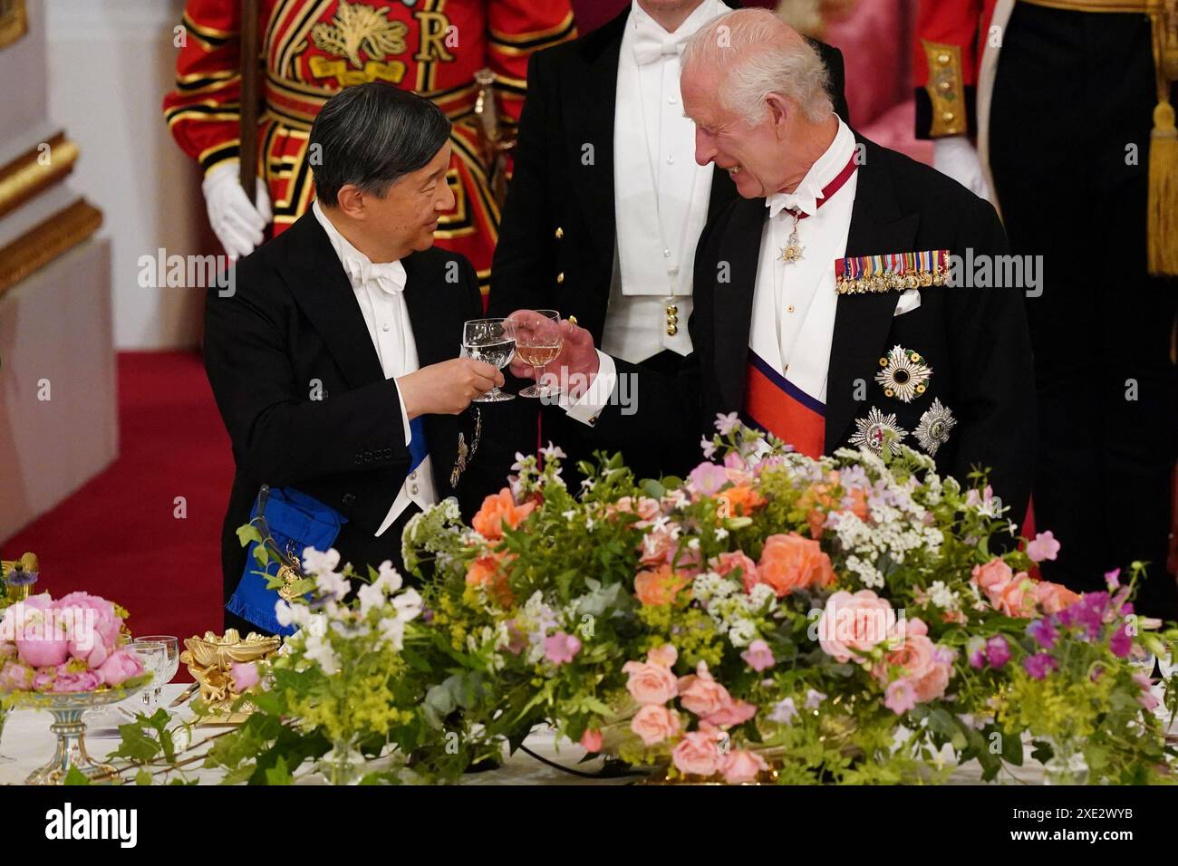 King Charles III with Emperor Naruhito of Japan during the State ...