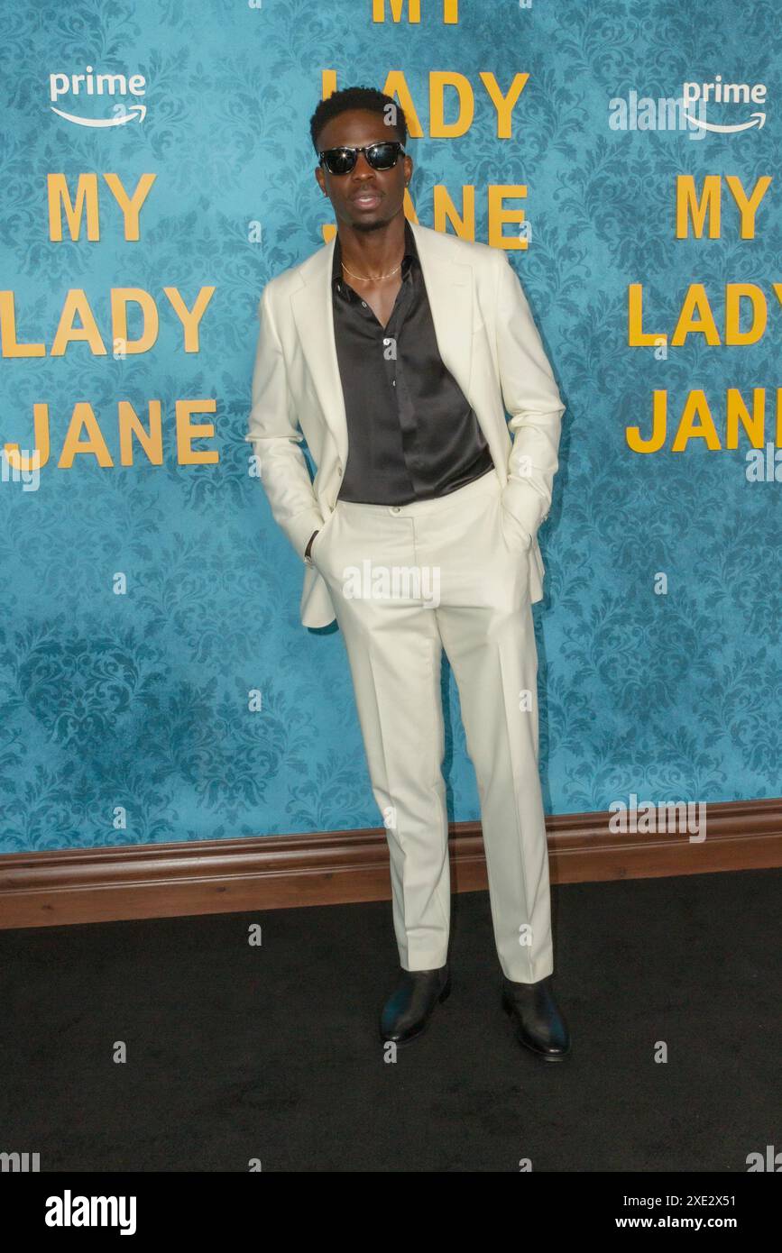 Jordan Peters arrives at the Amazon Prime premiere of "My Lady Jane" at ...