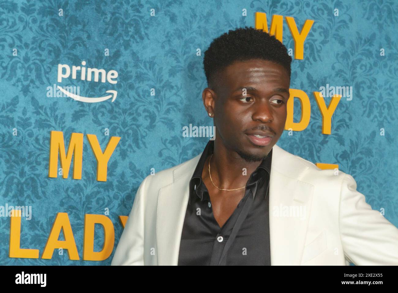 Jordan Peters arrives at the Amazon Prime premiere of "My Lady Jane" at ...