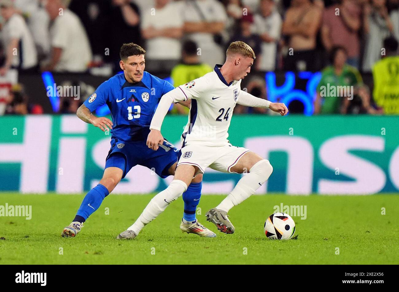 England's Cole Palmer and Slovenia's Erik Janza (left) during the UEFA ...