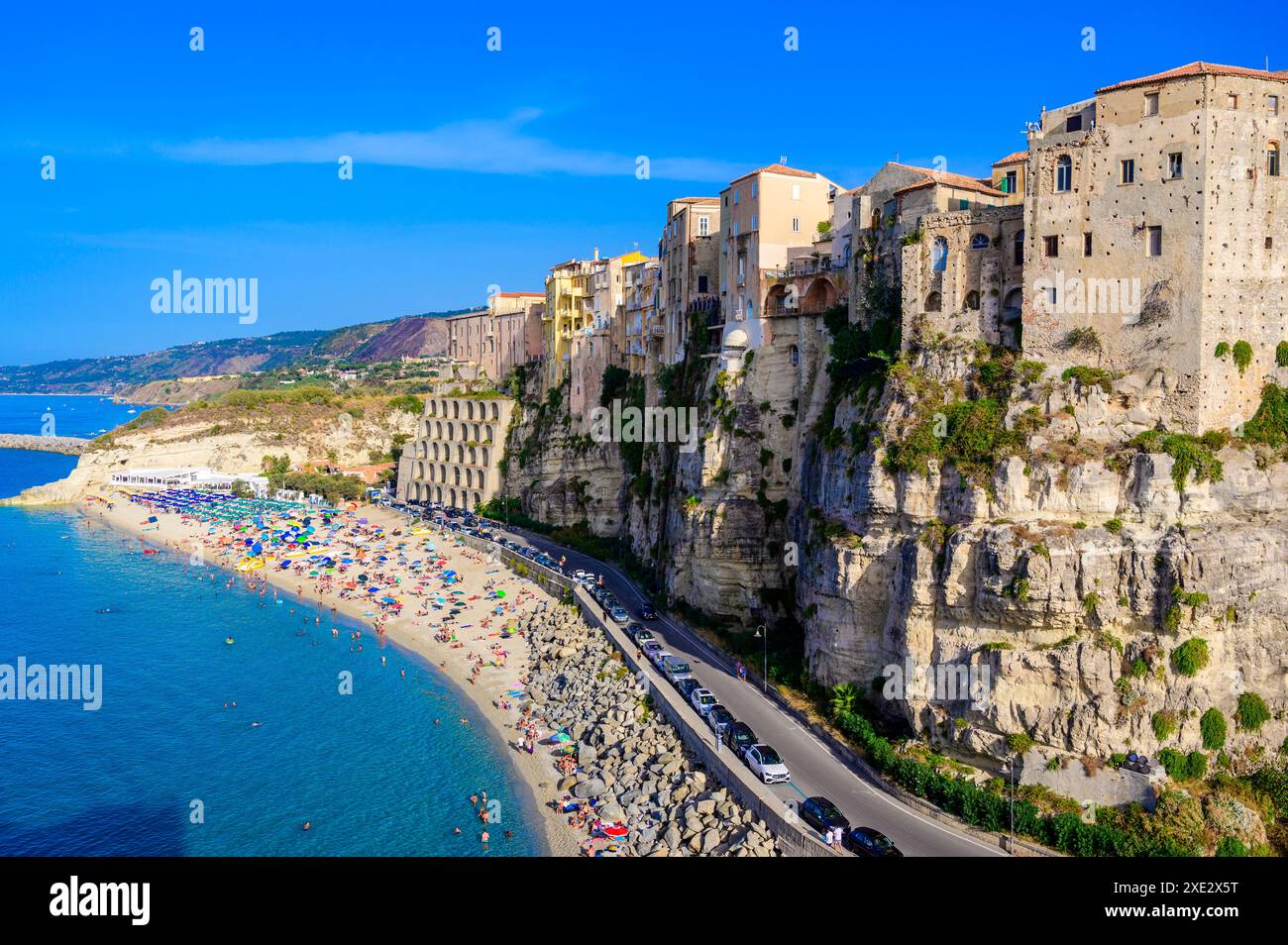 Tropea City Beach - beautiful coast scenery with paradise beach in ...