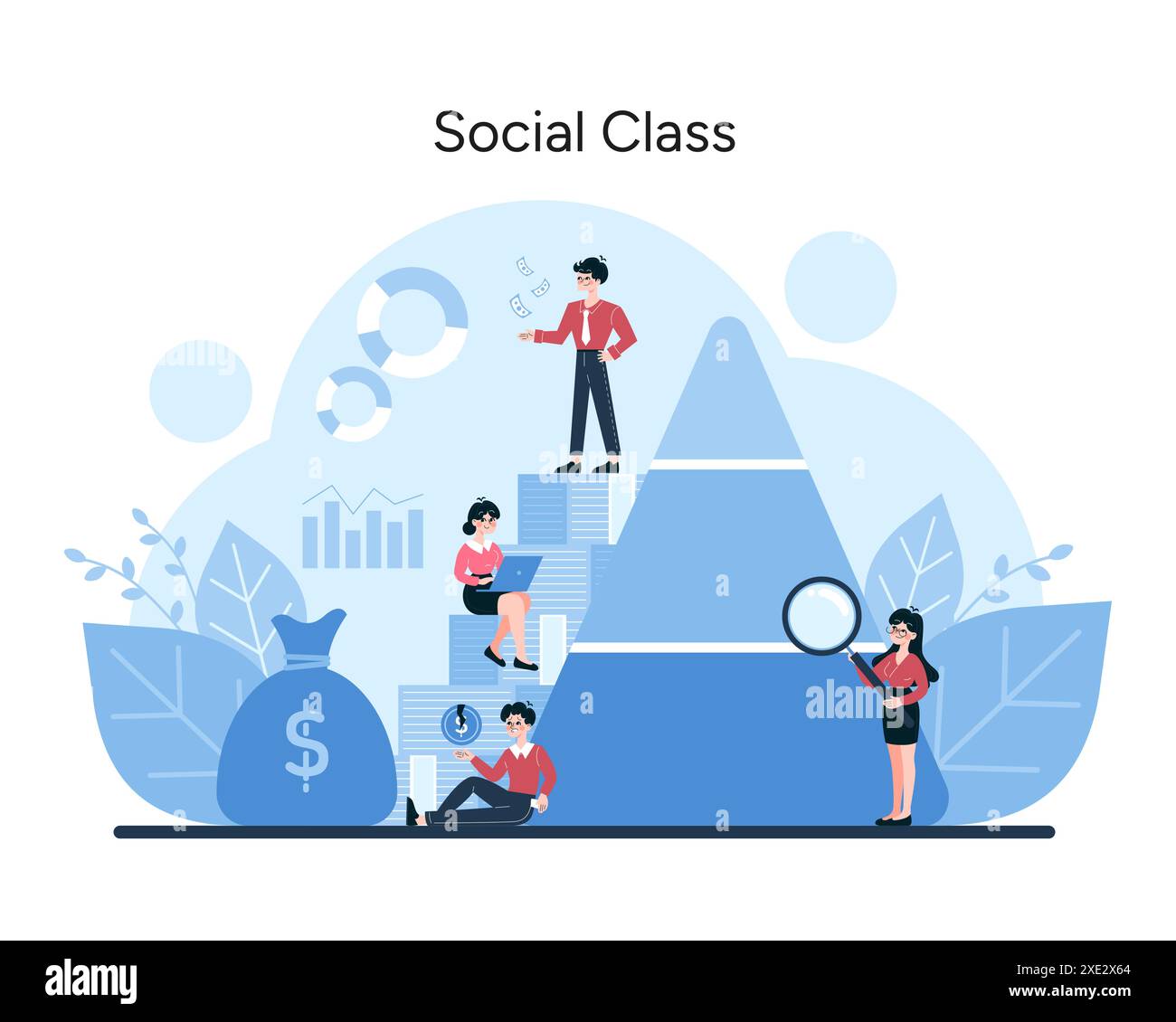 Social Class Segmentation Engaging Vector Artwork Displaying The Assessment Of Economic Status