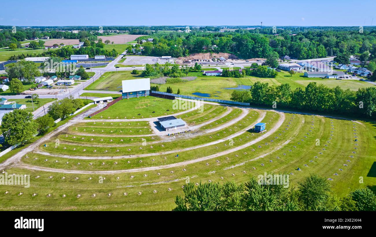 Aerial View of Classic Drive-In Theater in Rural Setting Stock Photo ...