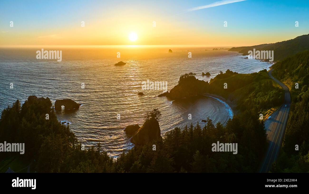 Aerial panorama coastal landscape winding hi-res stock photography and ...