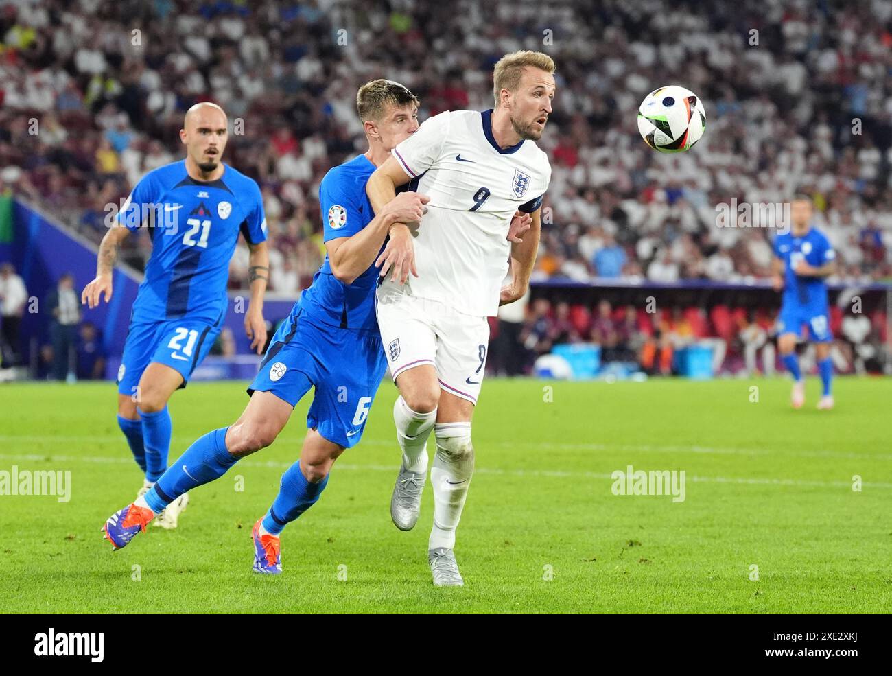 Slovenia's Jaka Bijol pulls back on England's Harry Kane during the ...