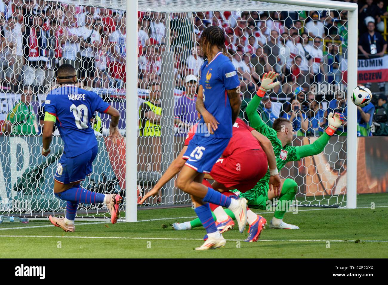 Kylian Mbappe of France and ?ukasz Skorupski of Poland during UEFA Euro ...