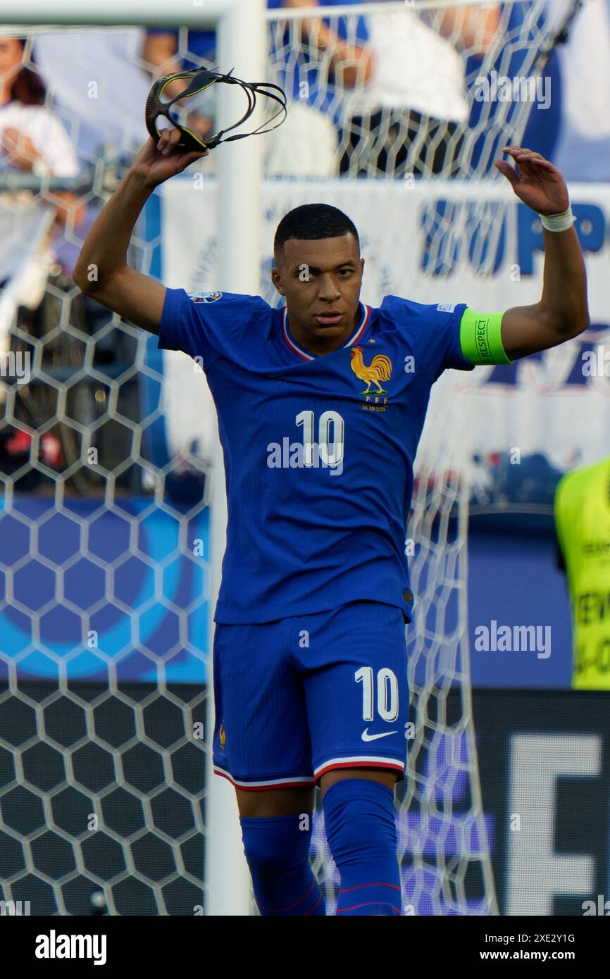 Kylian Mbappe of France celebrates after scoring a goal during UEFA ...