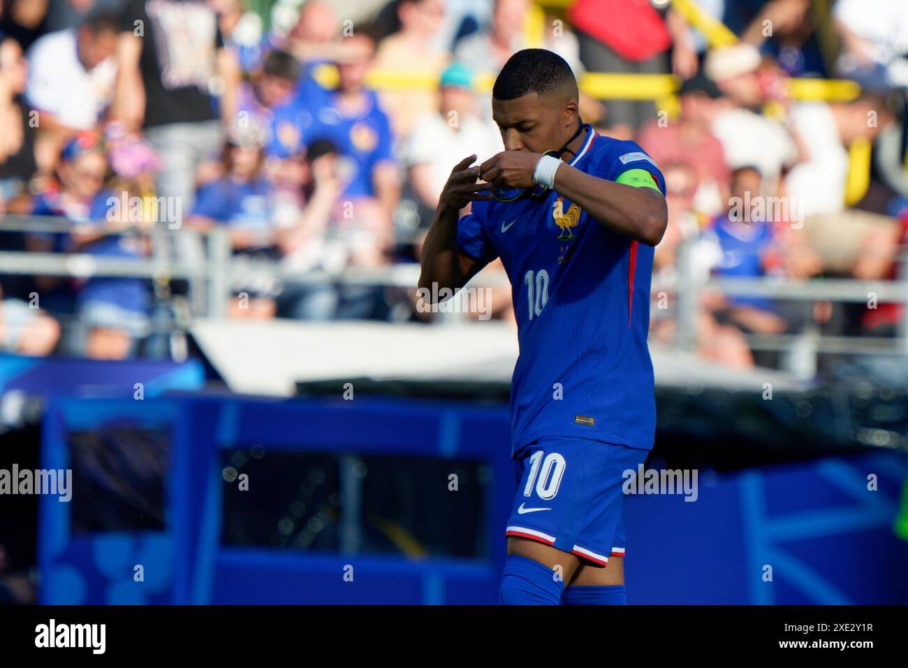 Kylian Mbappe of France puts on the mask during UEFA Euro 2024 - France ...