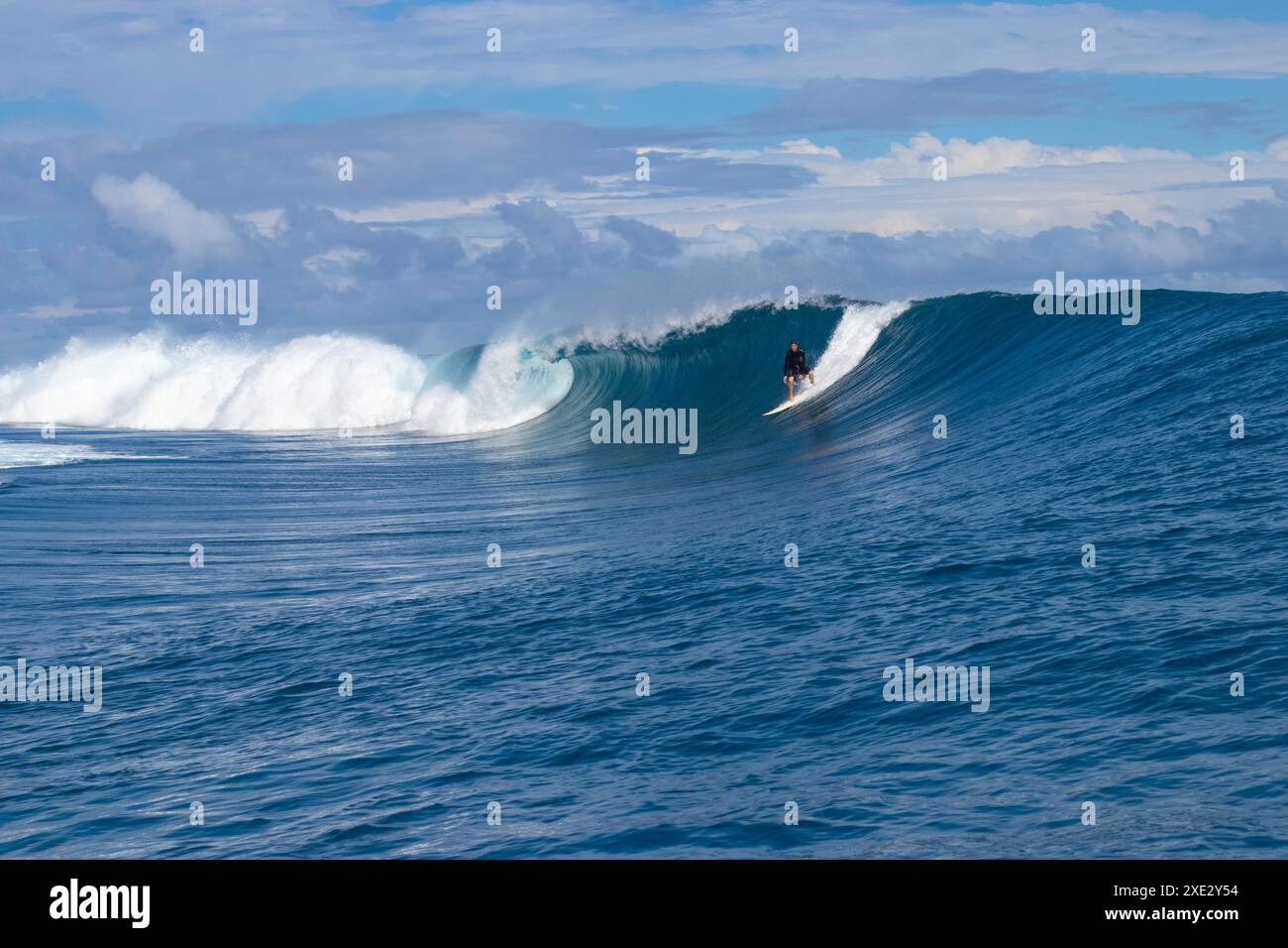 Teahupoo, Tahiti, French Polynesia - June 7, 2024 - sa surfer tackling ...