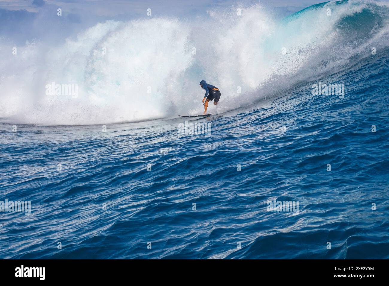 Teahupoo, Tahiti, French Polynesia - June 7, 2024 a surfer tackling the ...