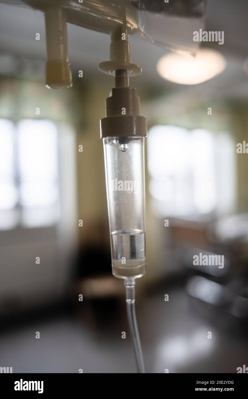 Intravenous Infusion Dosing chamber at a hospital Stock Photo - Alamy