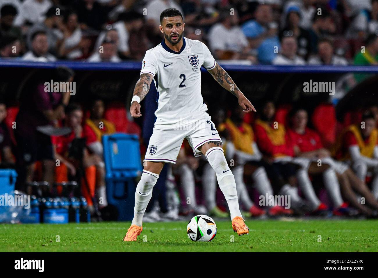 COLOGNE, GERMANY - JUNE 25: Kyle Walker of England dribbles during the ...