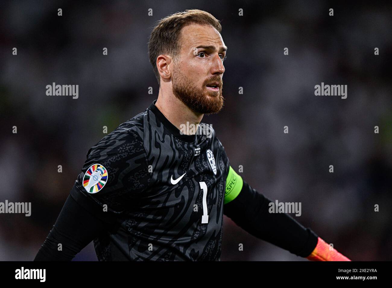 COLOGNE, GERMANY - JUNE 25: goalkeeper Jan Oblak of Slovenia looks up ...