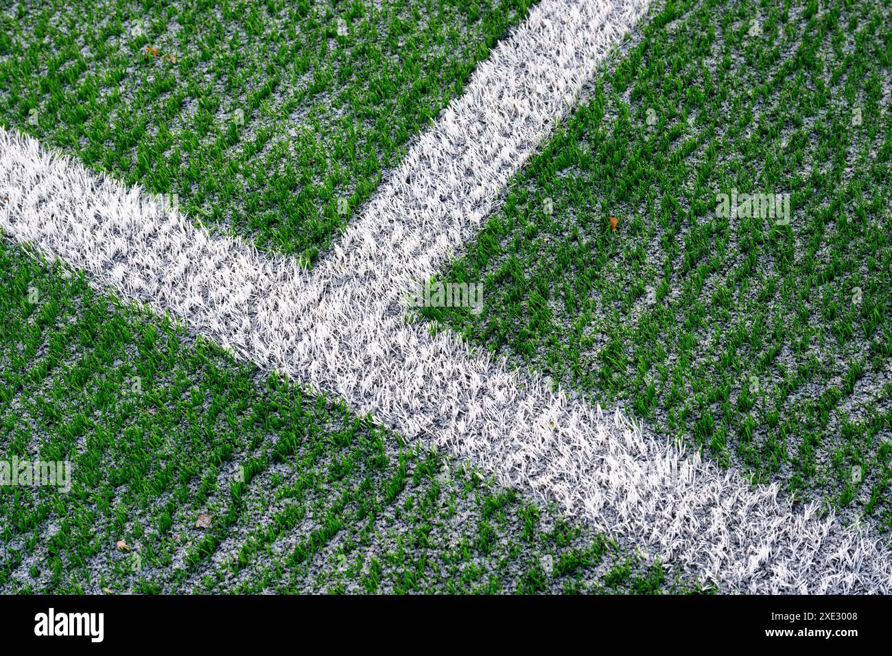 White markings of an artificial turf football field Stock Photo - Alamy