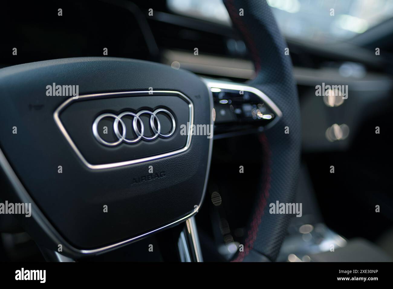 black steering wheel Audi Q8 Sportback e-tron 2024 Electric Car ...
