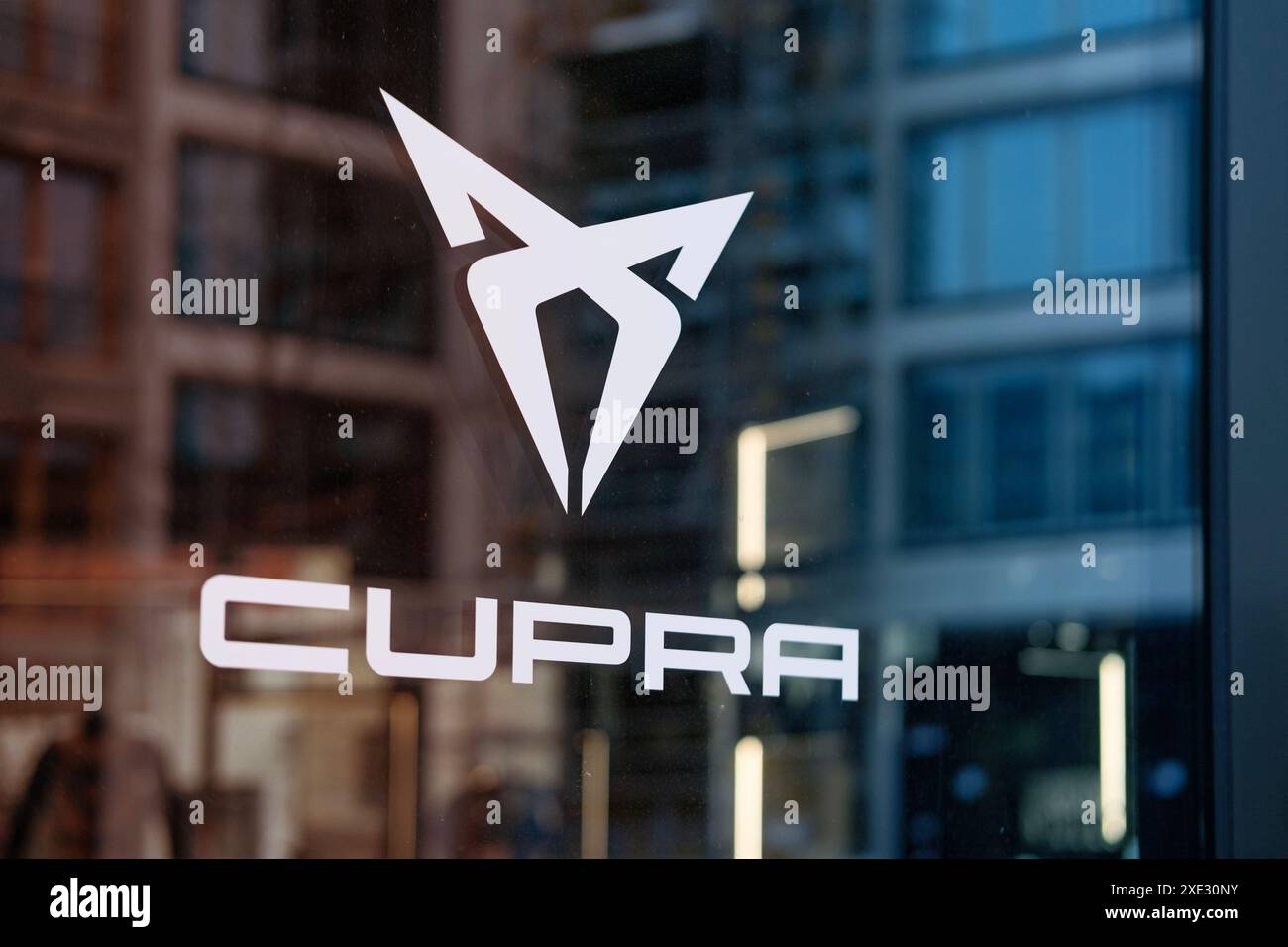 advertising logo CUPRA on facade City Garage in BERLIN, technology of ...