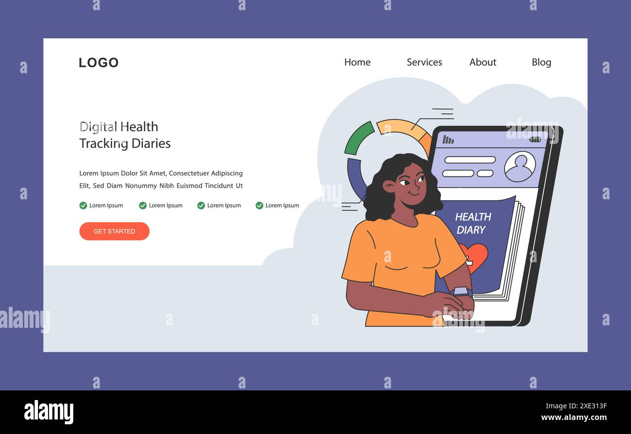 Digital Health Tracking Diaries concept. A modern tool for monitoring ...