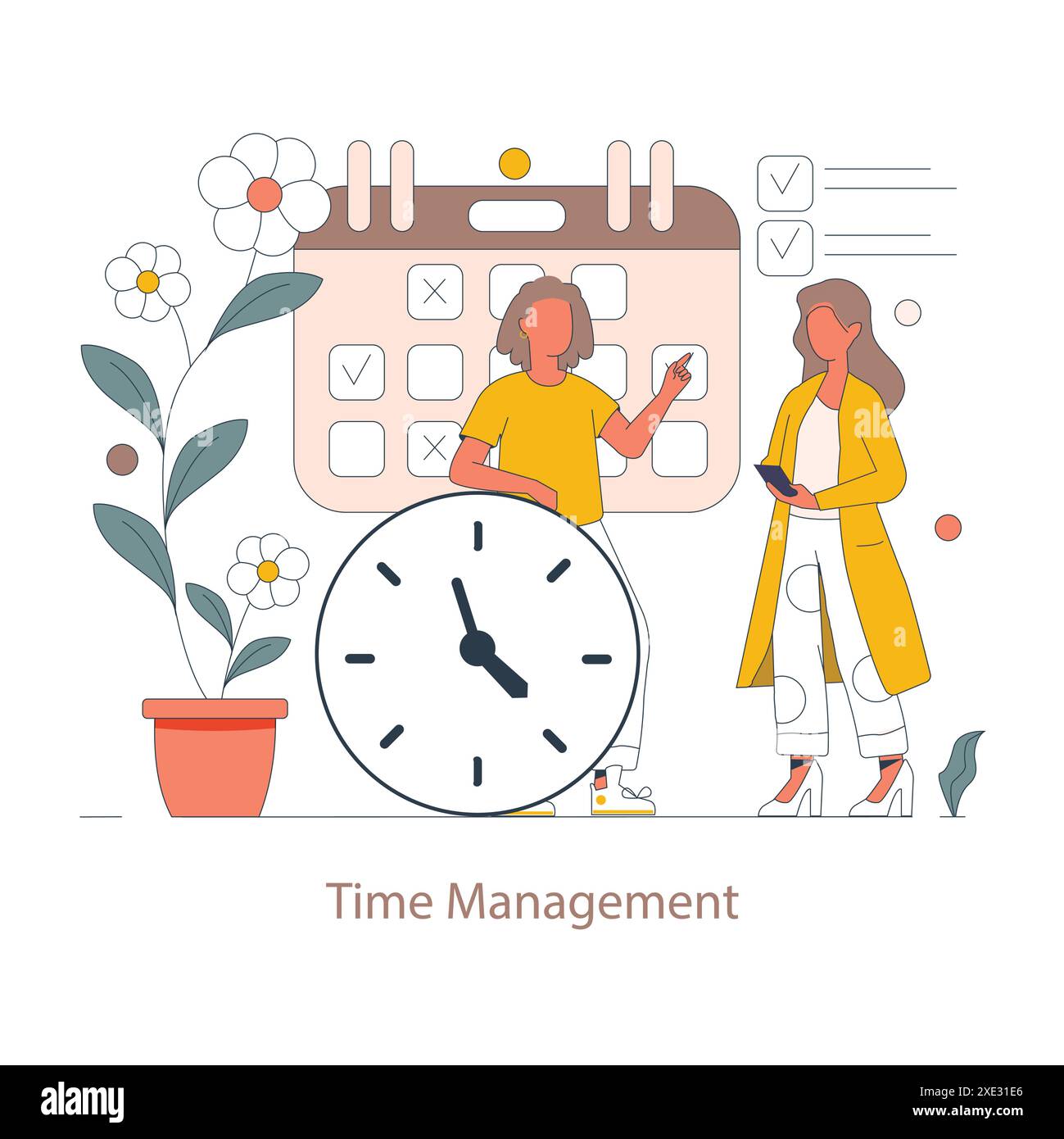 Time Management concept. A vibrant illustration portraying the ...