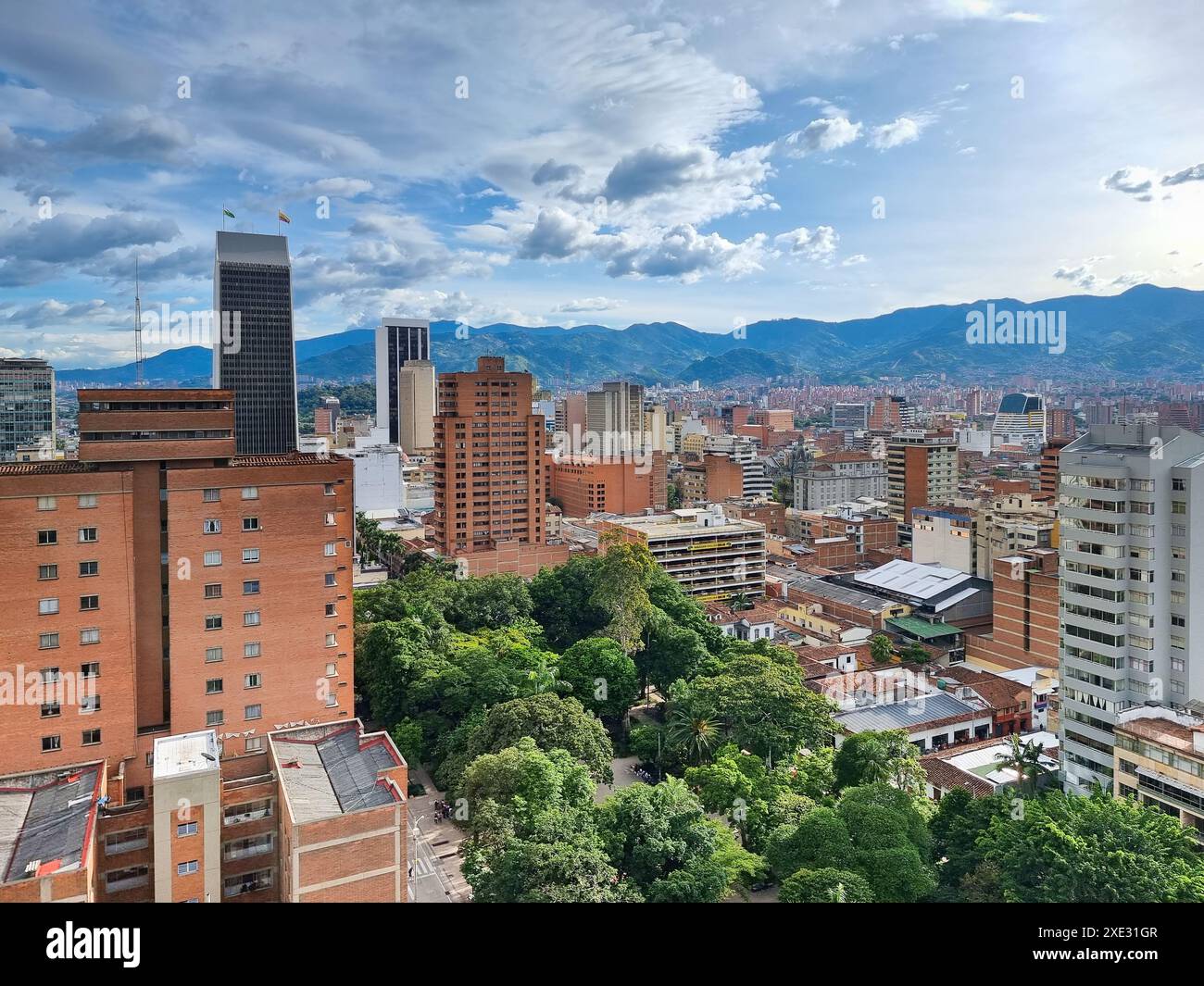 Colombia, Medellin, view of the center and surrounding mountains Stock ...