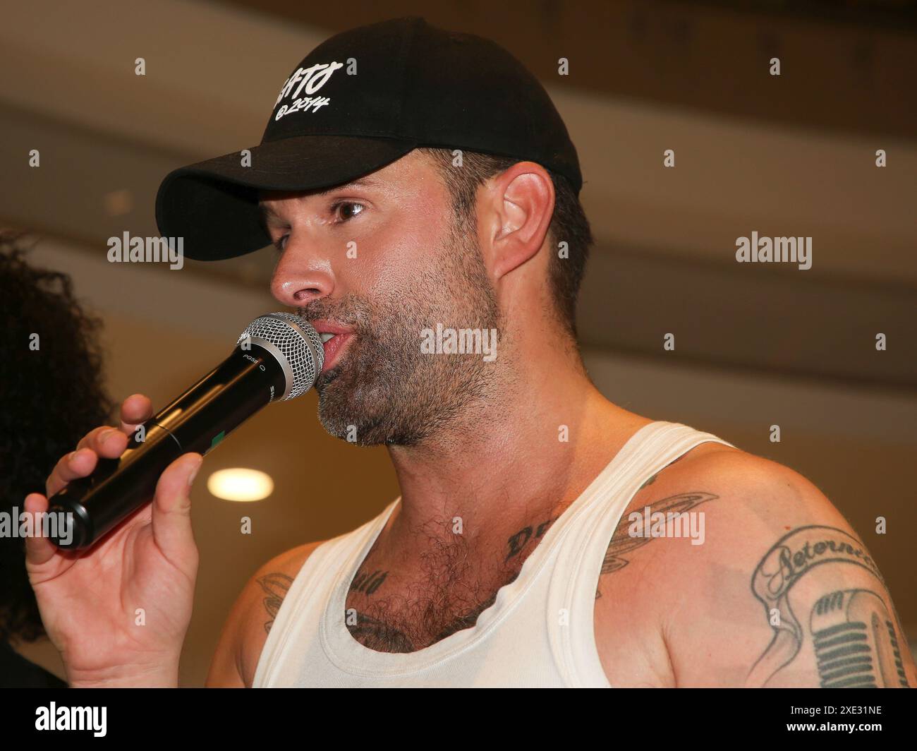 Jay Khan from the pop boyband TEAM 5ÃœNF at the short performance with ...