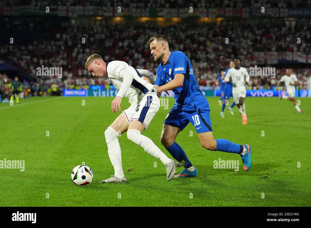England's Cole Palmer (left) and Slovenia's Timi Elsnik battle for the ...