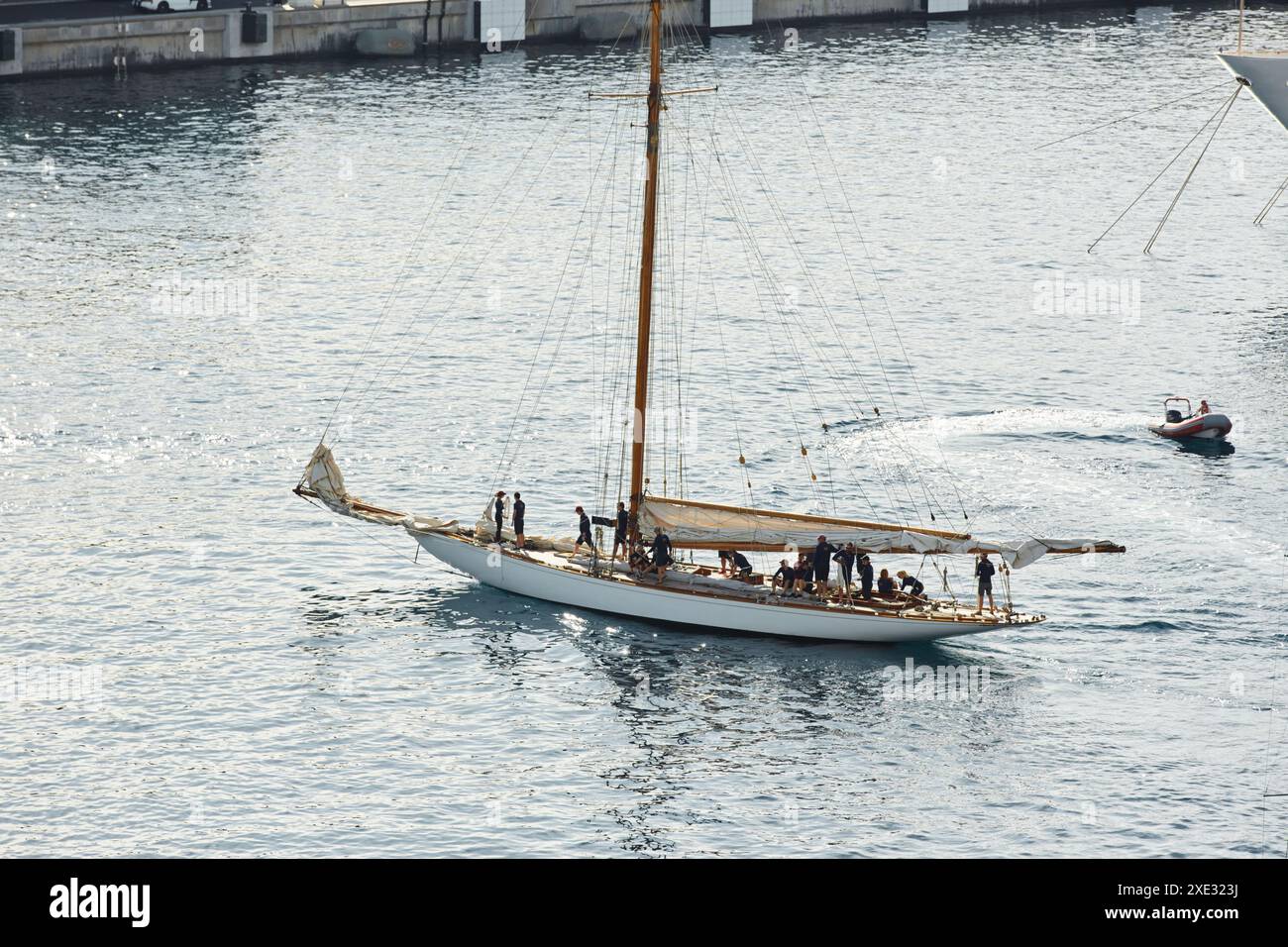 Monaco, Monte Carlo, 23 October 2022: Vintage sailing boat Tuiga 1909 ...