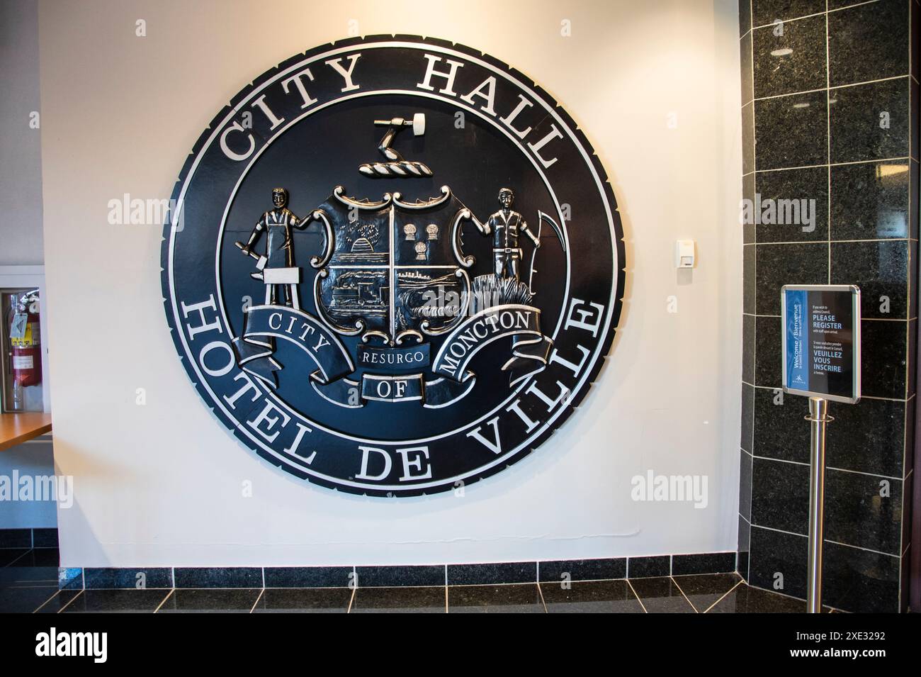 Moncton sign inside city hall in New Brunswick, Canada Stock Photo - Alamy