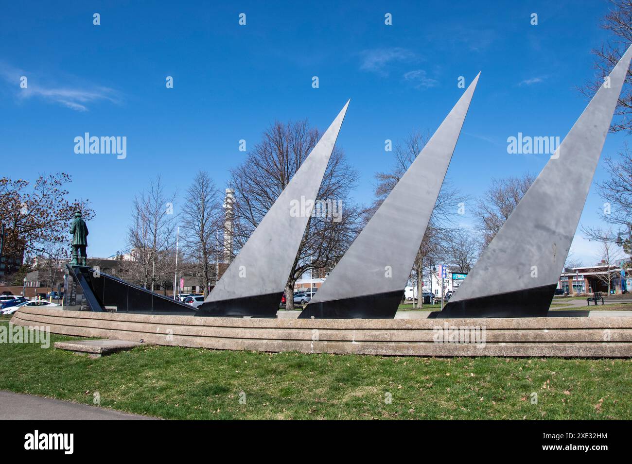 Moncton 100 Monument and statue of Joseph Salter at Tidal Bore Park in ...