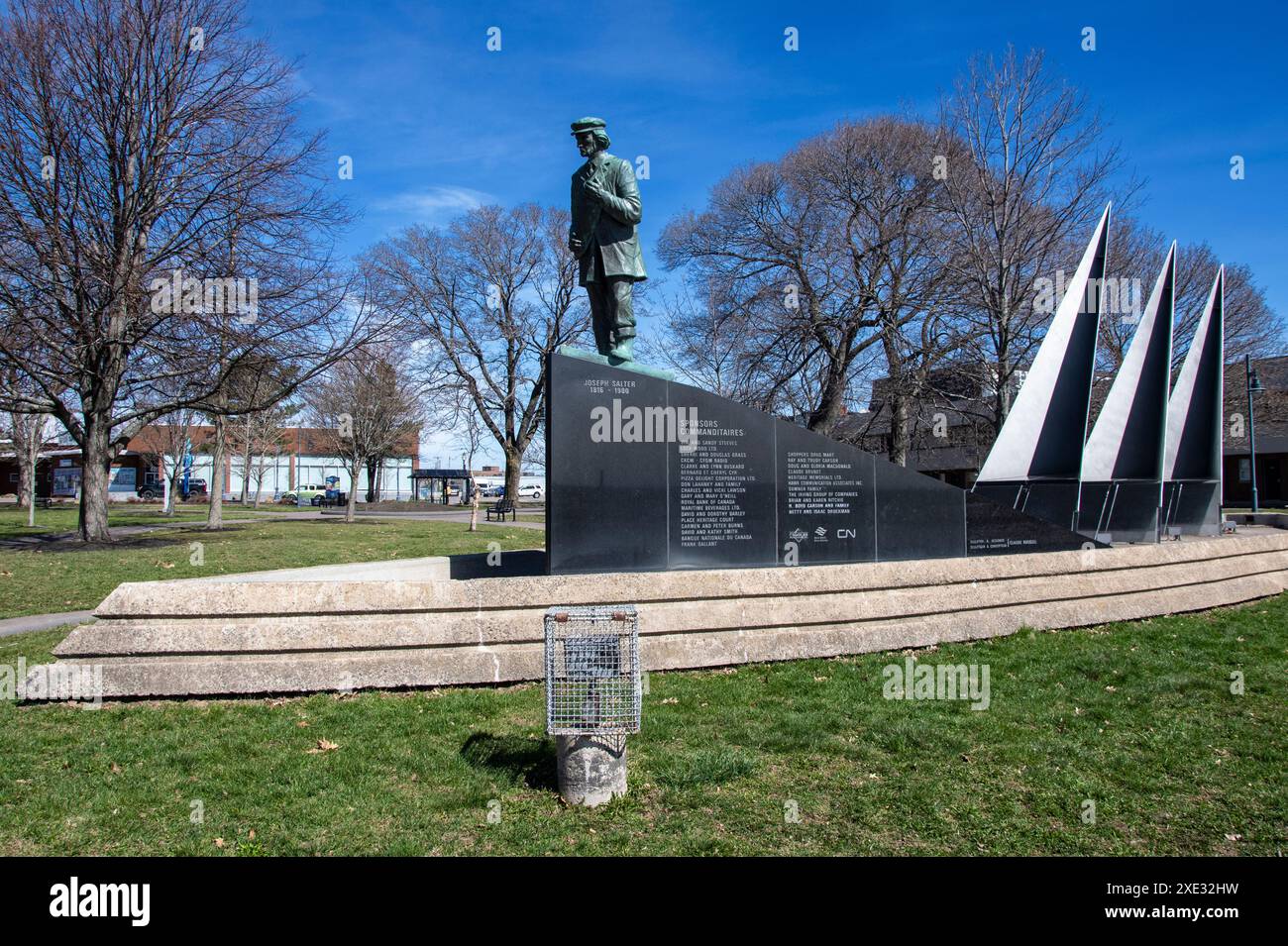 Moncton 100 Monument and statue of Joseph Salter at Tidal Bore Park in ...