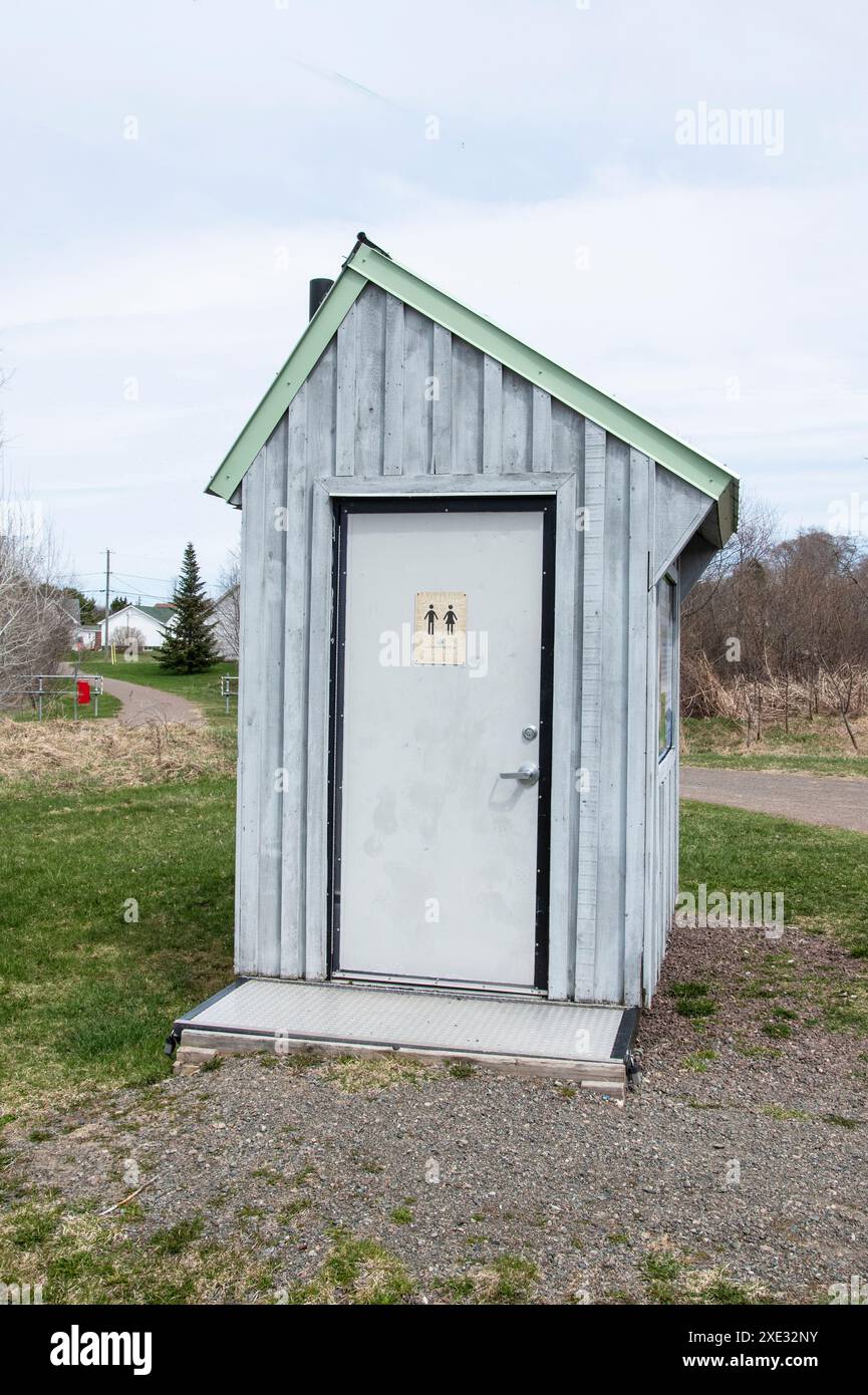 Outhouse at Riverfront Park in Dieppe, New Brunswick, Canada Stock ...