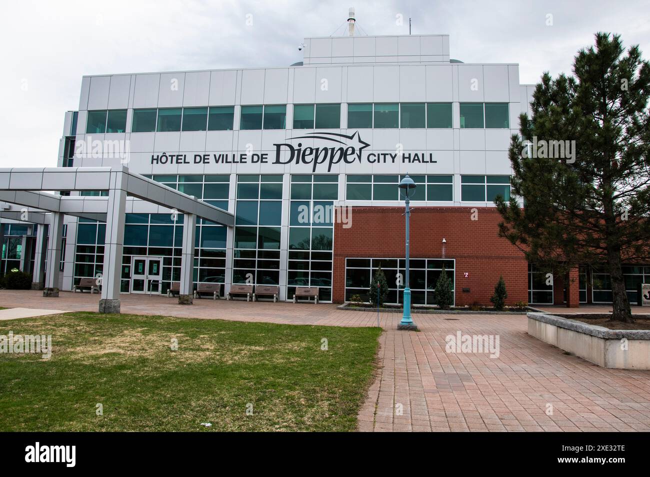 City hall building on Acadie Avenue in Dieppe, New Brunswick, Canada ...