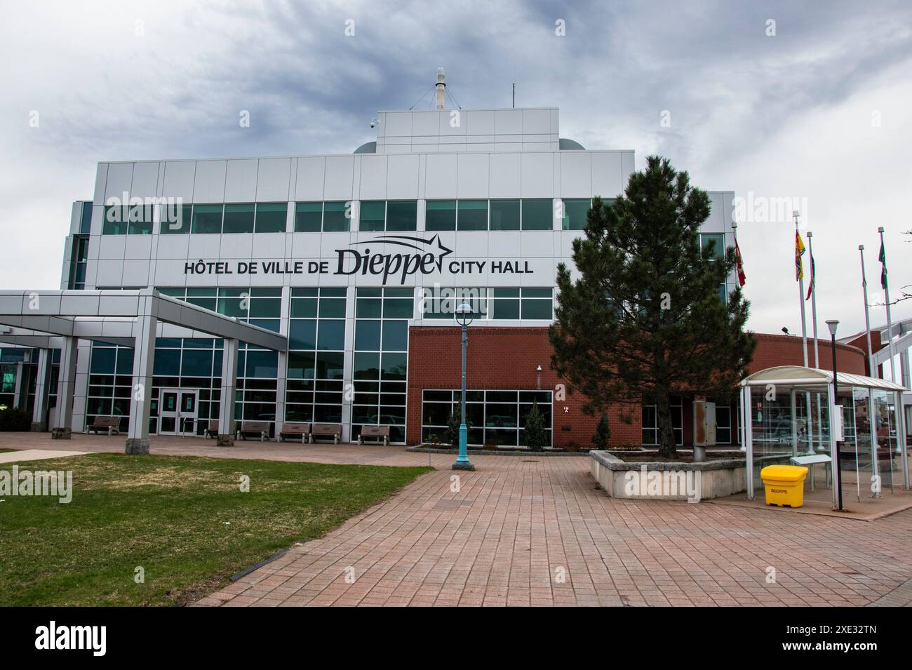 City hall building on Acadie Avenue in Dieppe, New Brunswick, Canada ...