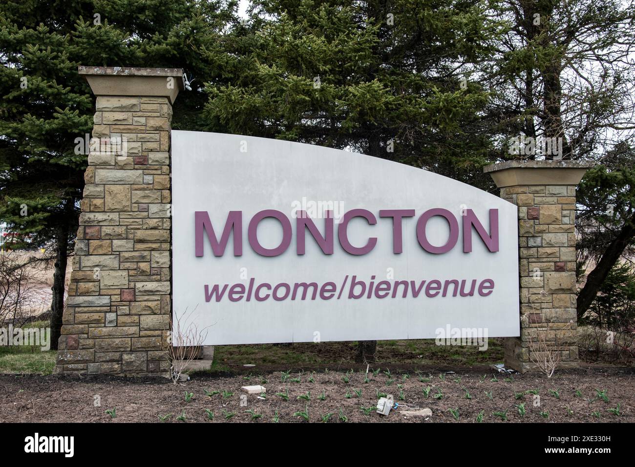 Welcome to Moncton sign New Brunswick, Canada Stock Photo - Alamy