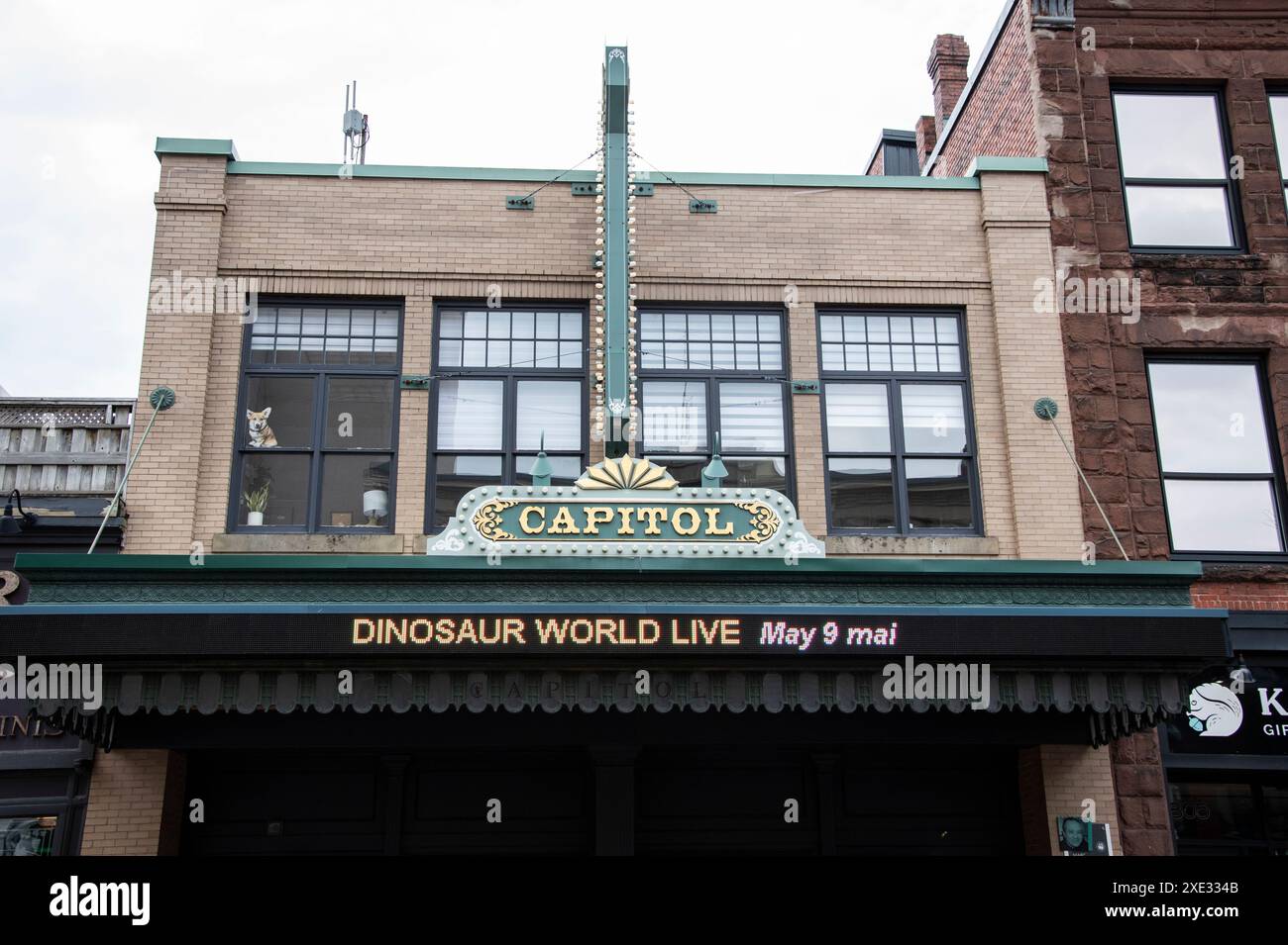Capitol theatre sign on Main Street in downtown Moncton, New Brunswick ...