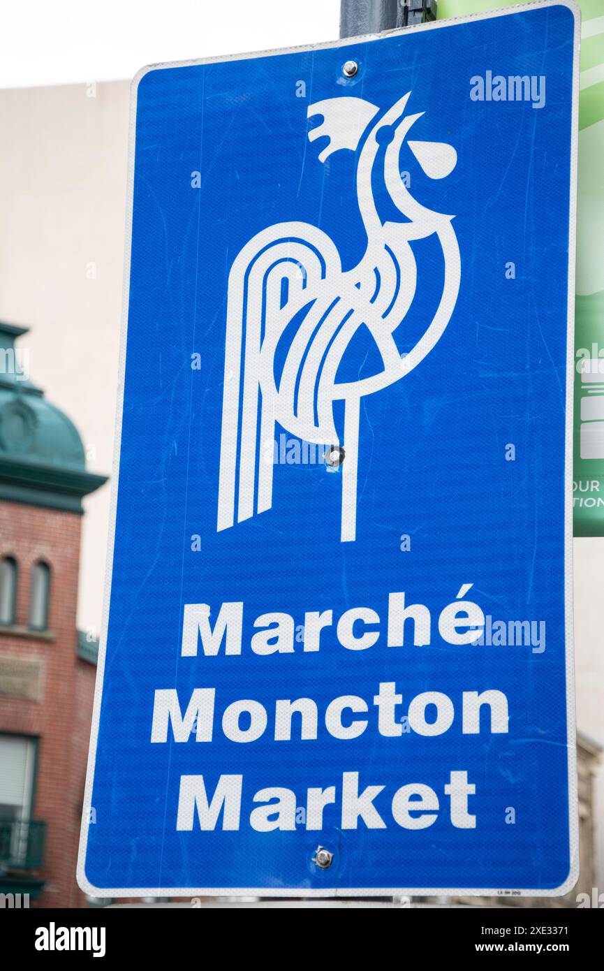 Moncton Market sign on Westmorland Street in downtown Moncton, New ...