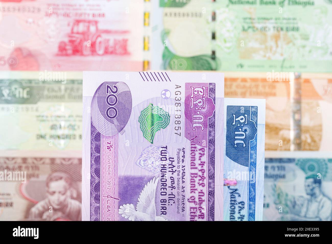 Ethiopian money - Birr a business background Stock Photo - Alamy