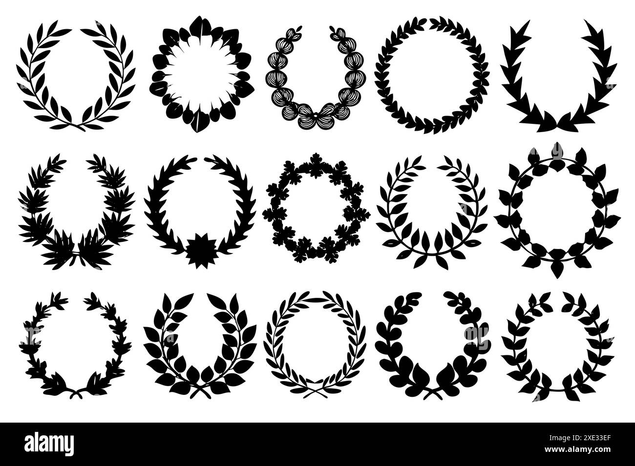 Wreath monogram Line Art design Collection Stock Vector Image & Art - Alamy